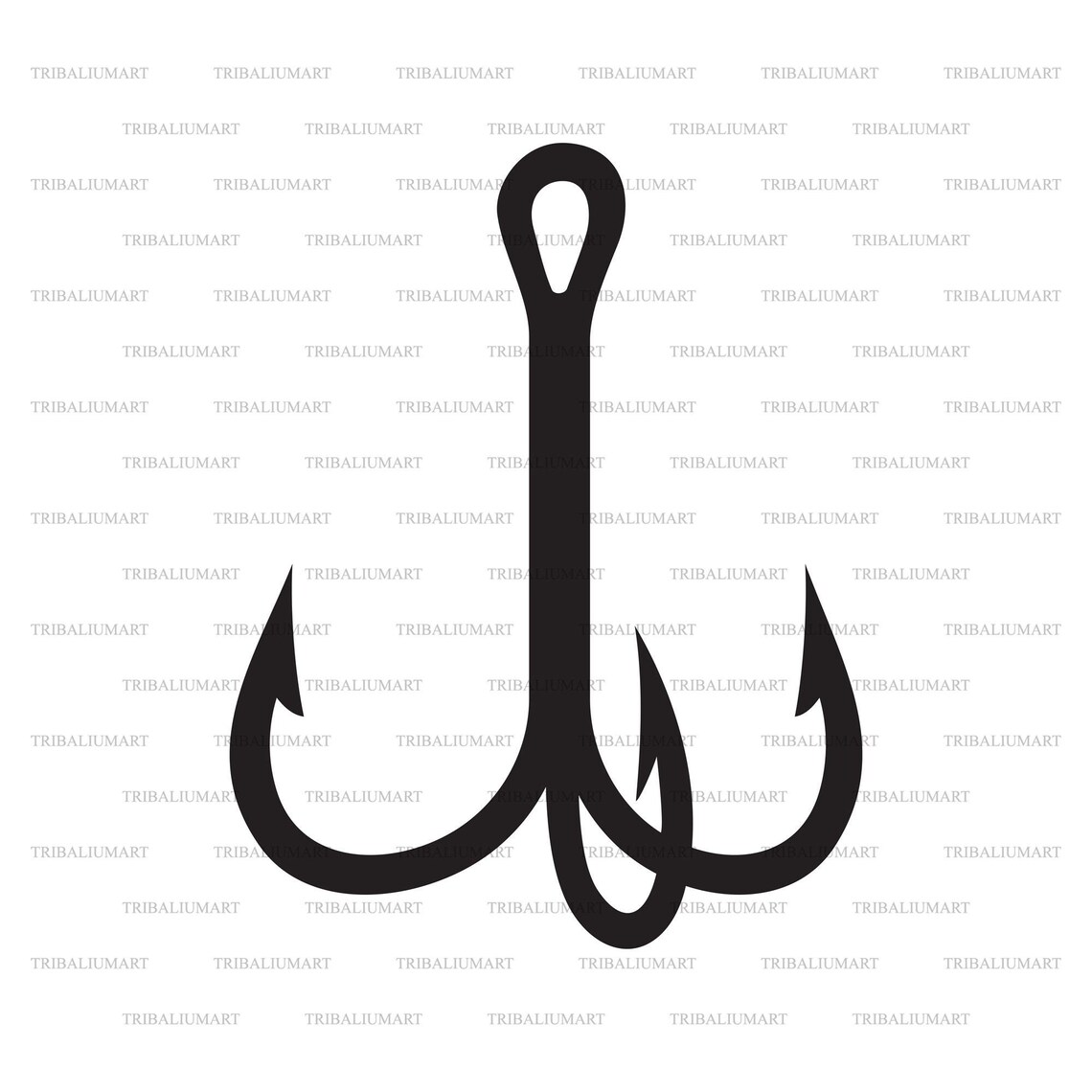 Triple Fishing Hook. Cut Files for Cricut. Clip Art Silhouette (eps ...