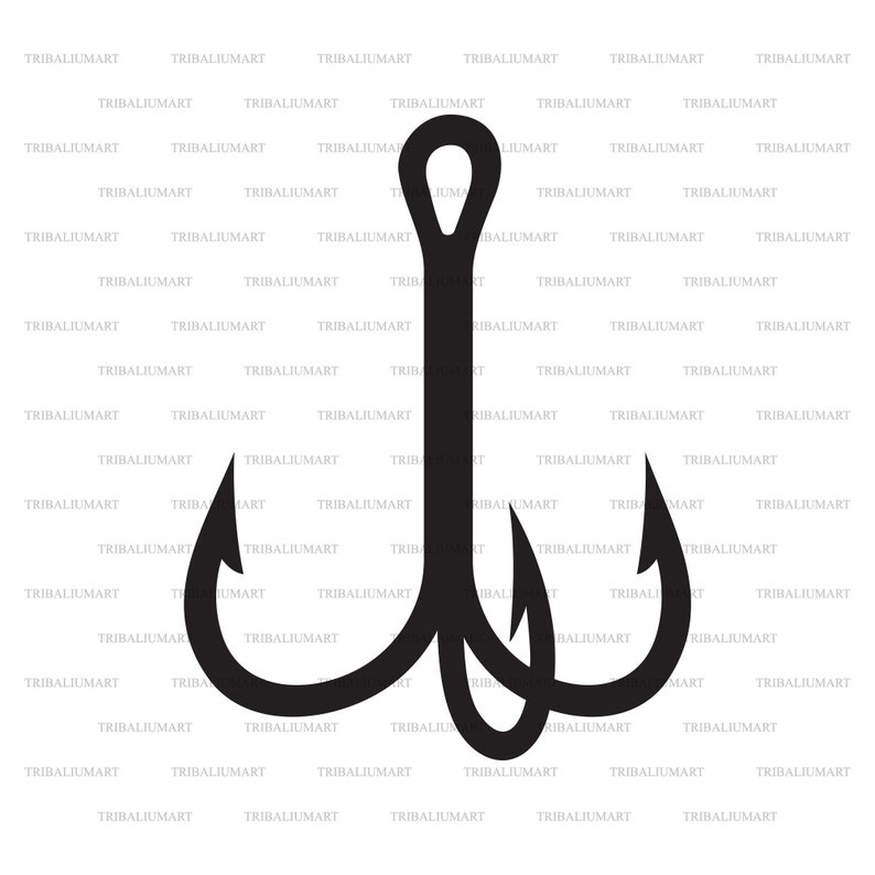 Triple Fishing Hook. Cut Files for Cricut. Clip Art Silhouette (eps ...