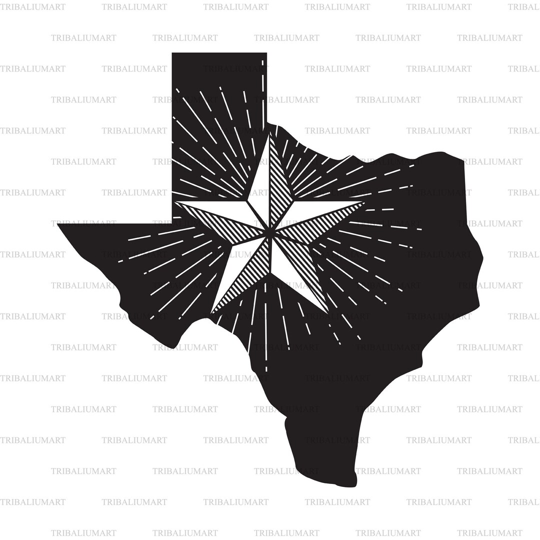 Texas Map and Star (the Lone Star State). Cut Files for Cricut. Clip ...
