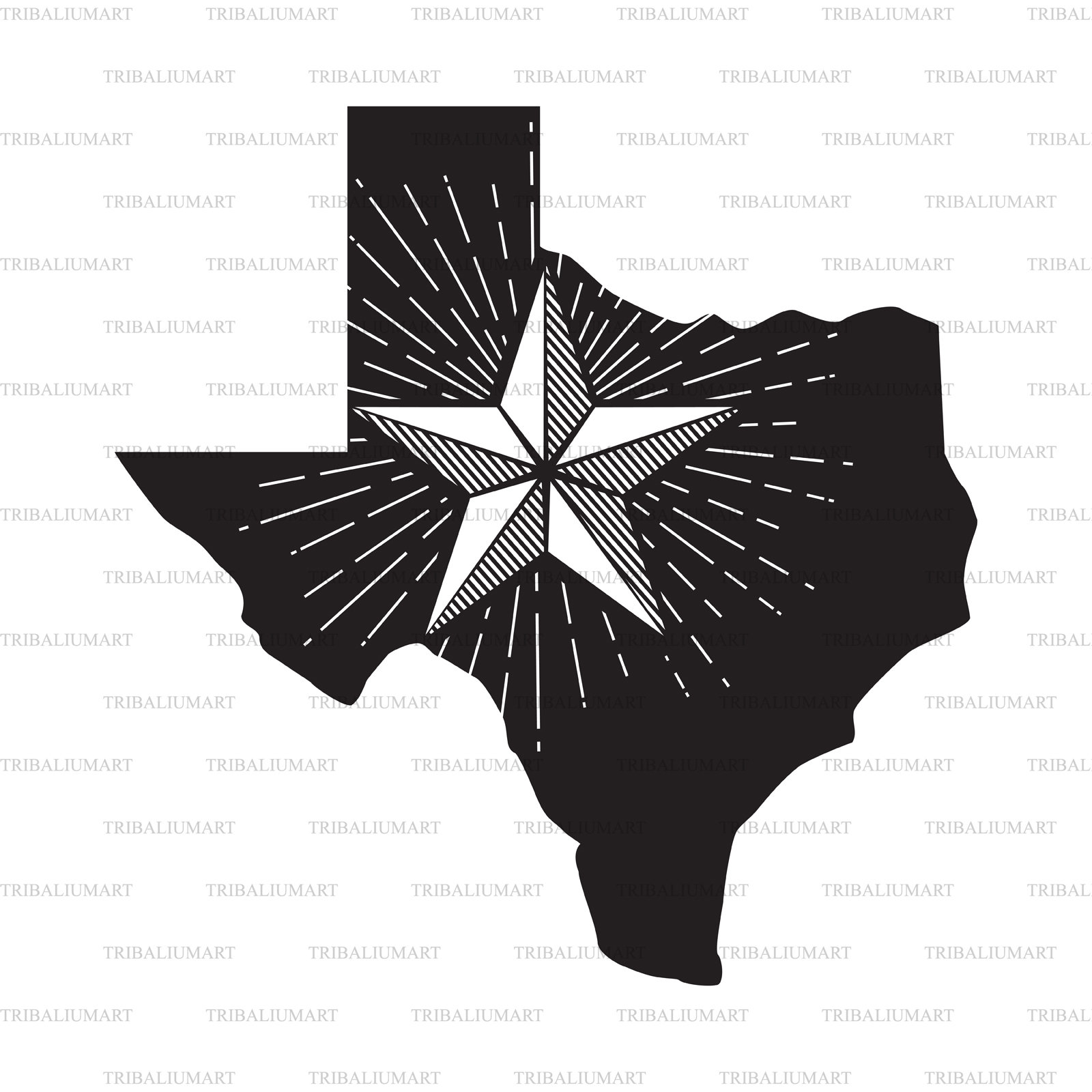 Texas Map and Star the Lone Star State. Cut Files for | Etsy