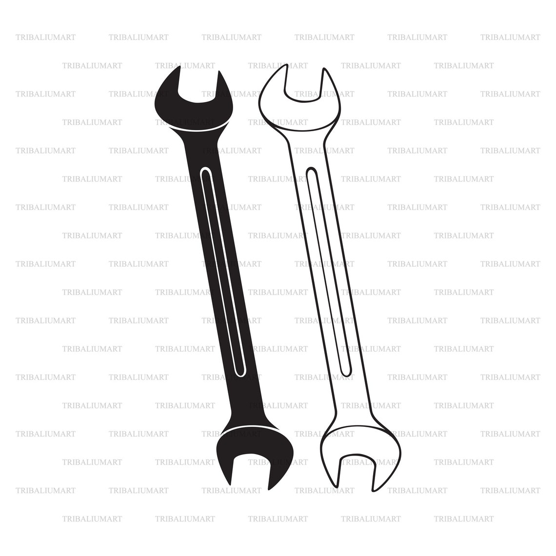 Wrench tool. Cut files for Cricut. Clip Art silhouettes eps | Etsy