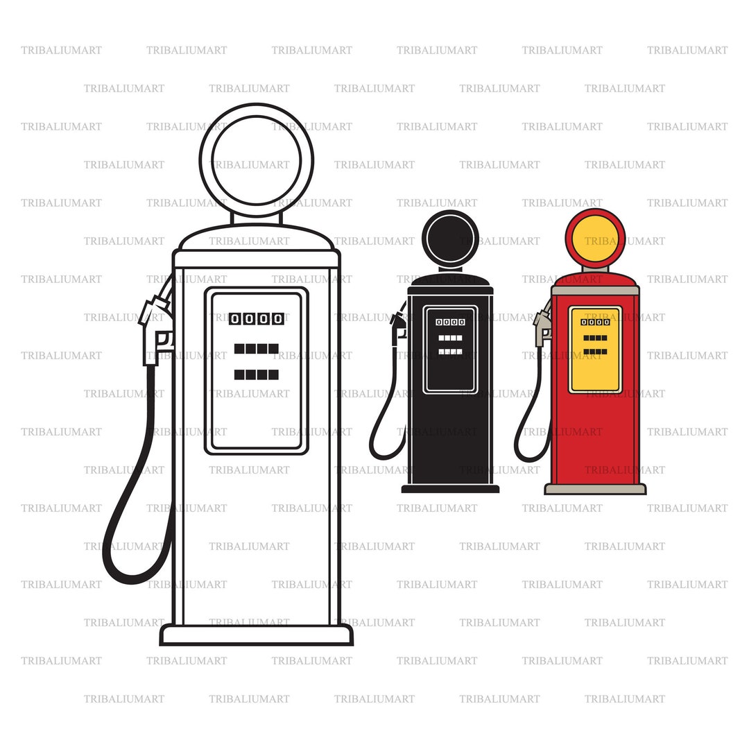 Old Gas Pump (retro Design). Cut Files for Cricut. Clip Art Silhouette ...