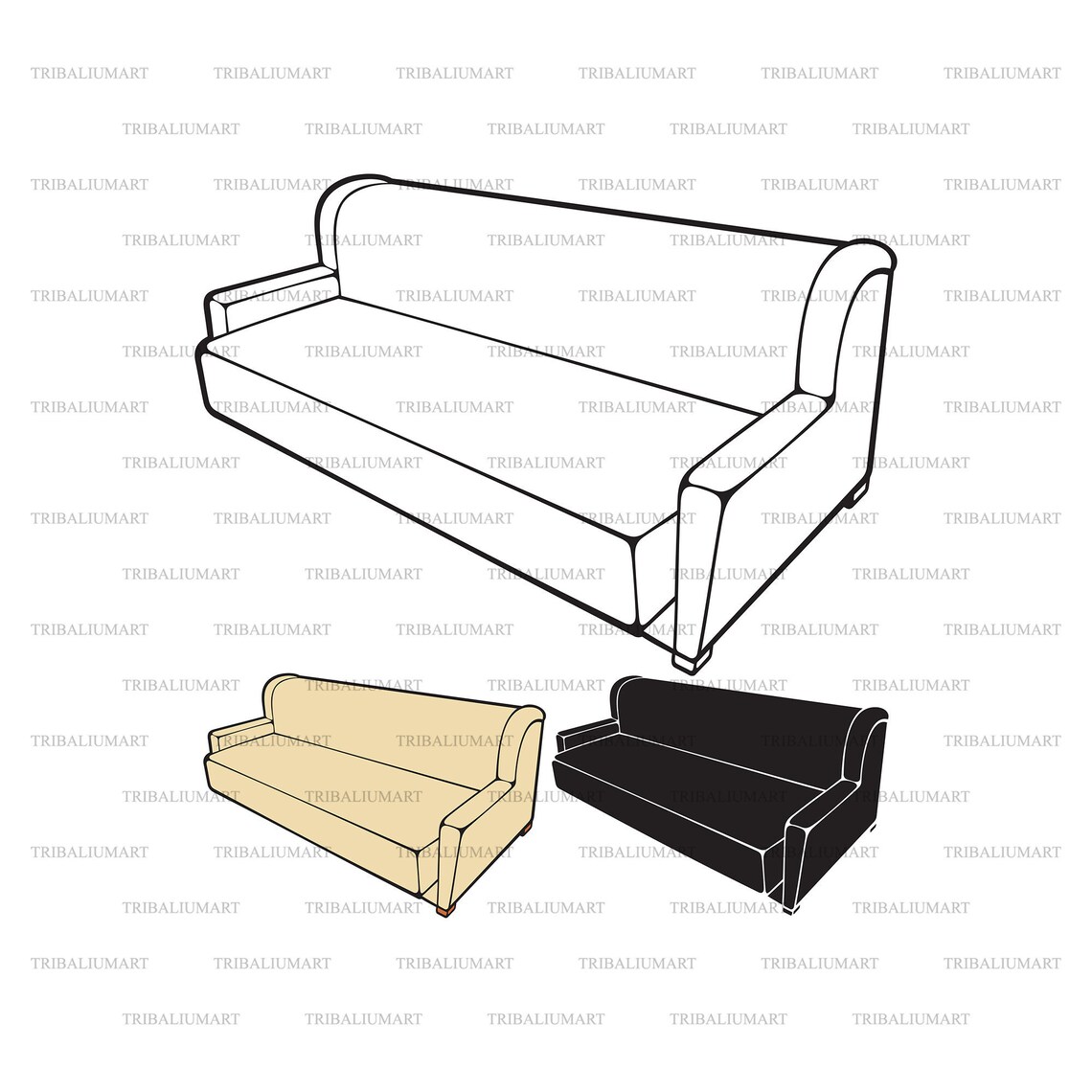 Sofa. Cut Files for Cricut. Clip Art Silhouette eps Svg - Etsy