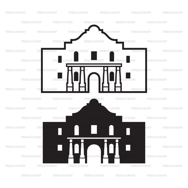 Alamo. Cut files for Cricut. Clip Art silhouettes eps svg | Etsy