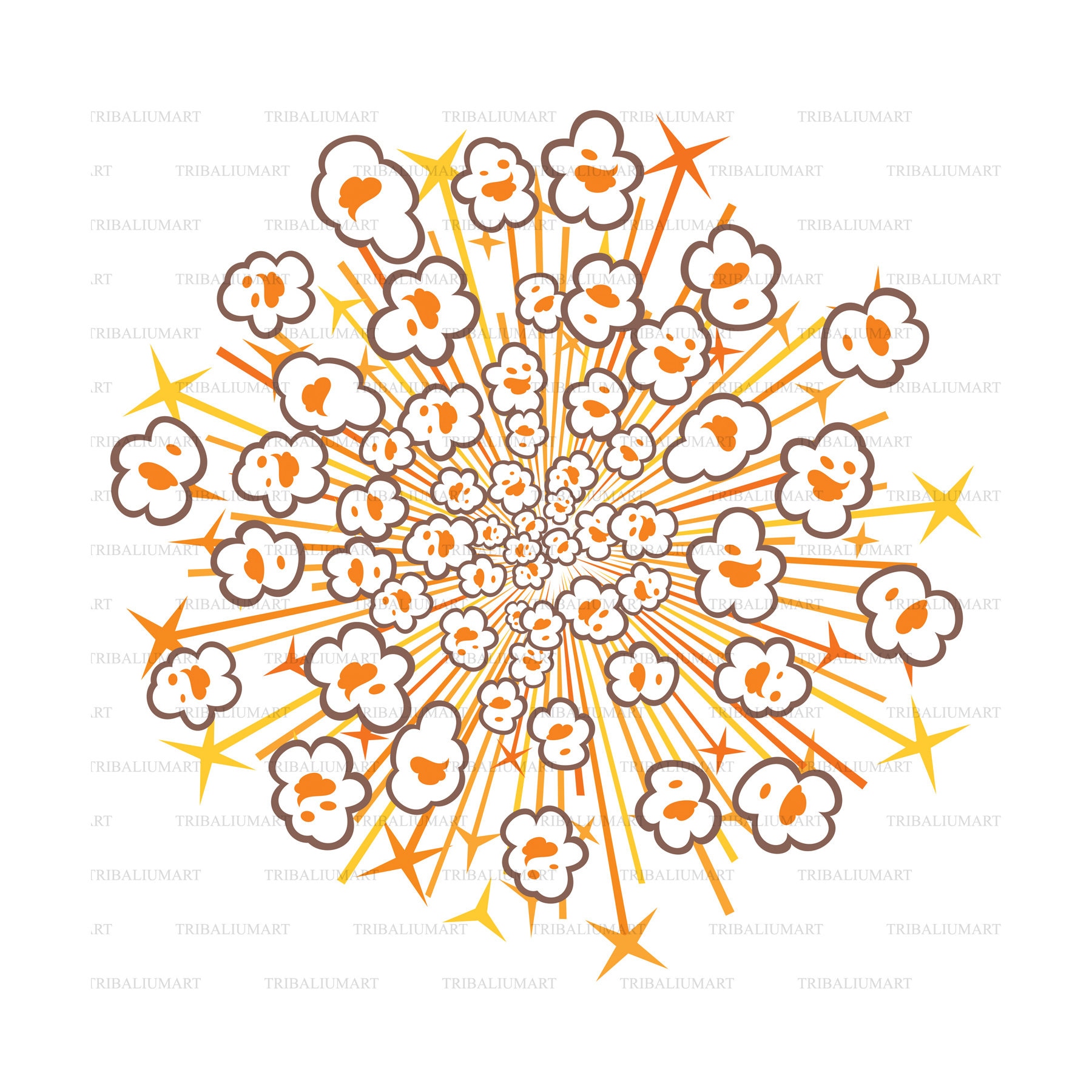 Popcorn Explosion eps Pdf Png Jpeg. | Etsy