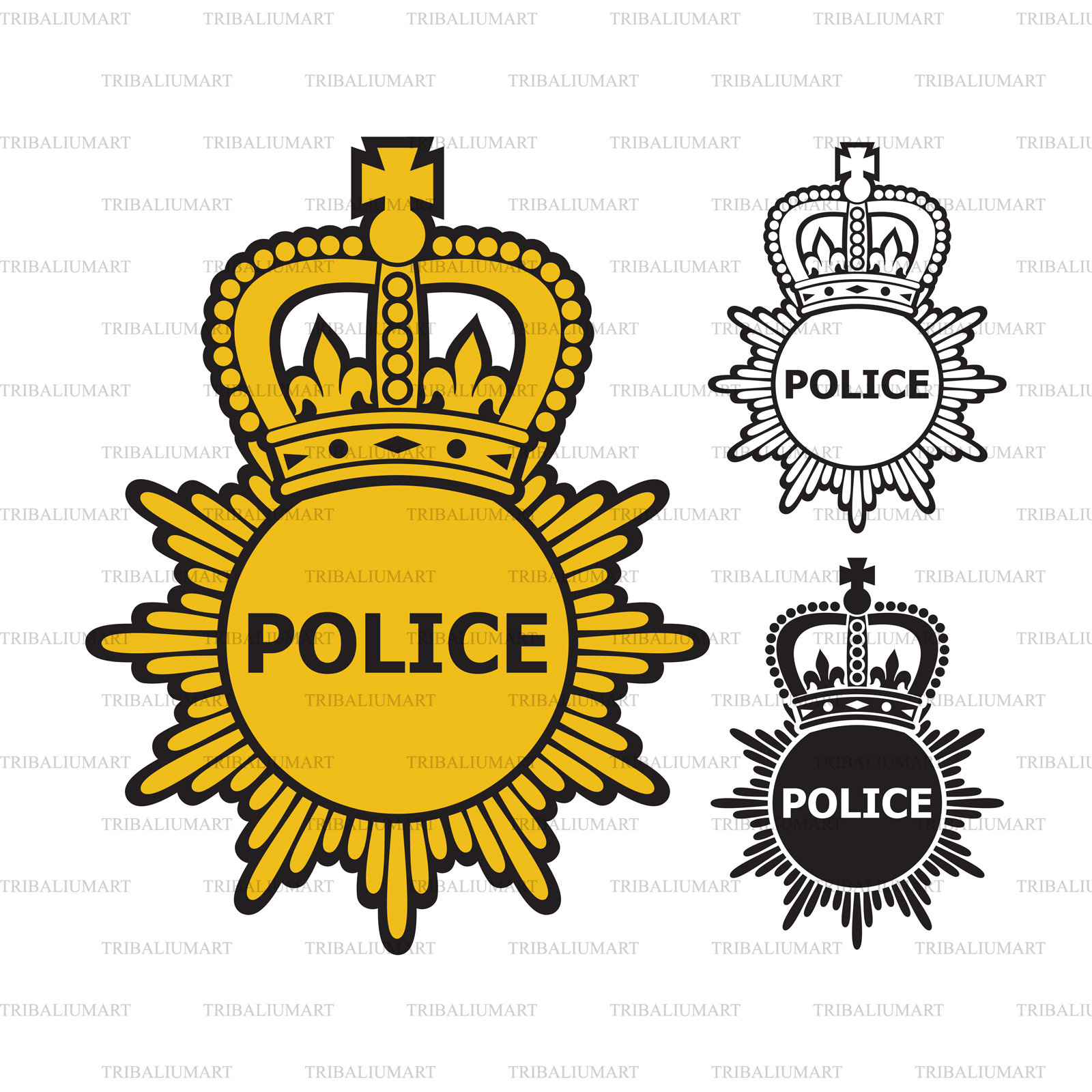 Police Badge With Royal Crown. Cut Files for Cricut. Clip Art - Etsy UK