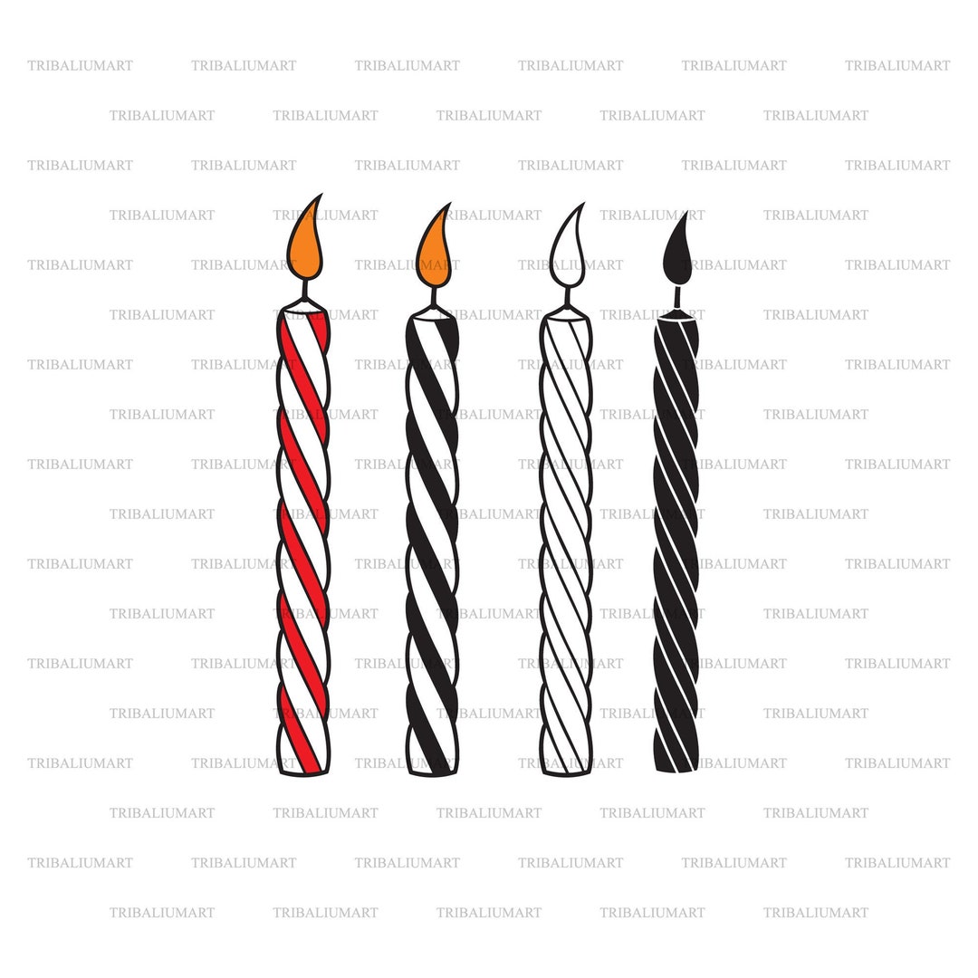 Birthday Candles. Cut Files for Cricut. Clip Art (eps, Svg, Pdf, Png ...