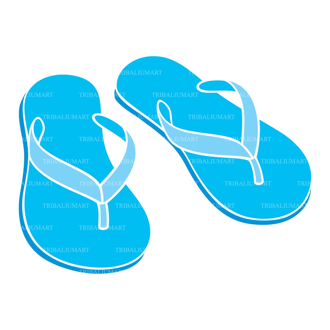 Flip Flops Icon. Cut Files for Cricut. Clip Art (eps, Svg, Pdf, Png ...
