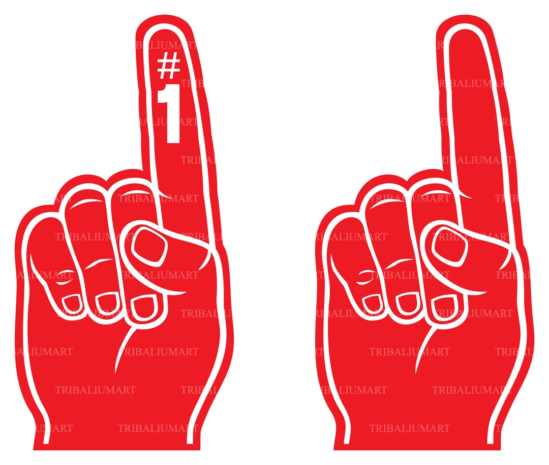 Foam Finger. Cut Files for Cricut, Clip Art Silhouettes (eps, Svg, Pdf ...