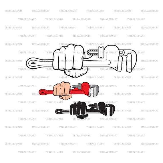 Hand Holding Plumber Pipe Wrench repair or Mechanic Design - Etsy