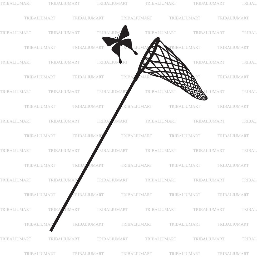 Butterfly Net. Cut Files for Cricut. Clip Art Silhouettes (eps, Svg ...