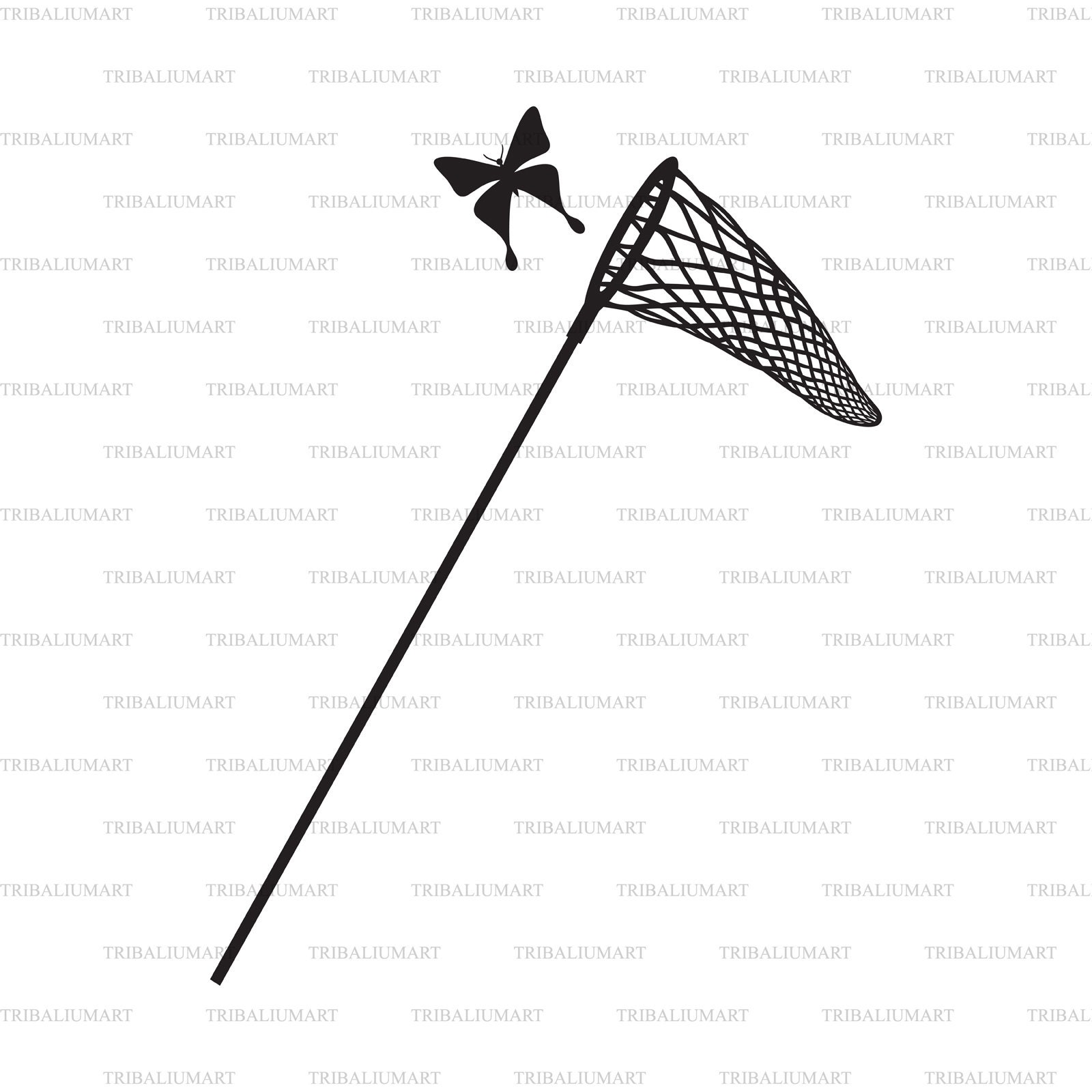 Butterfly Net. Cut Files for Cricut. Clip Art Silhouettes (eps, Svg ...