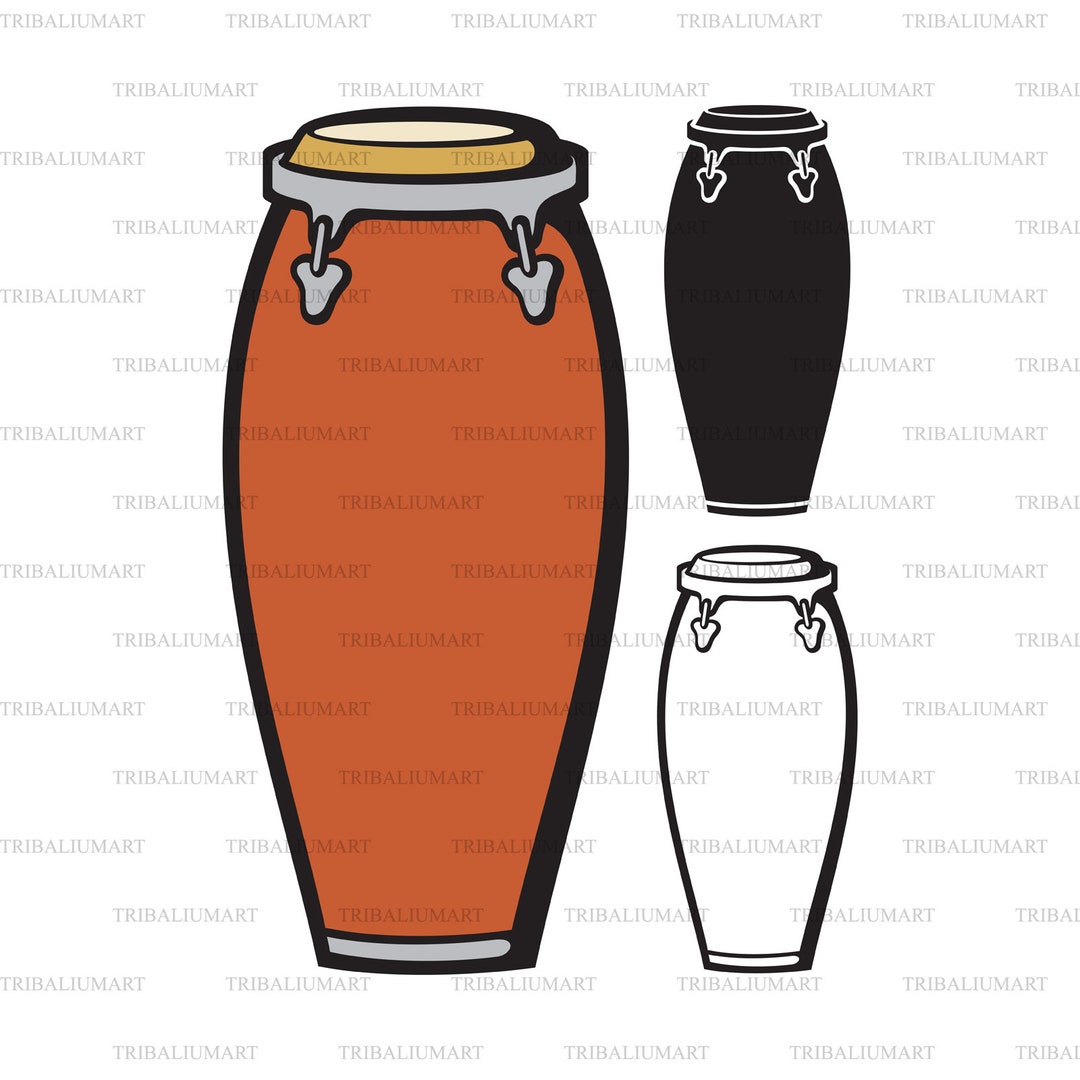African Conga Drum. Cut Files for Cricut. Clip Art Silhouettes (eps ...