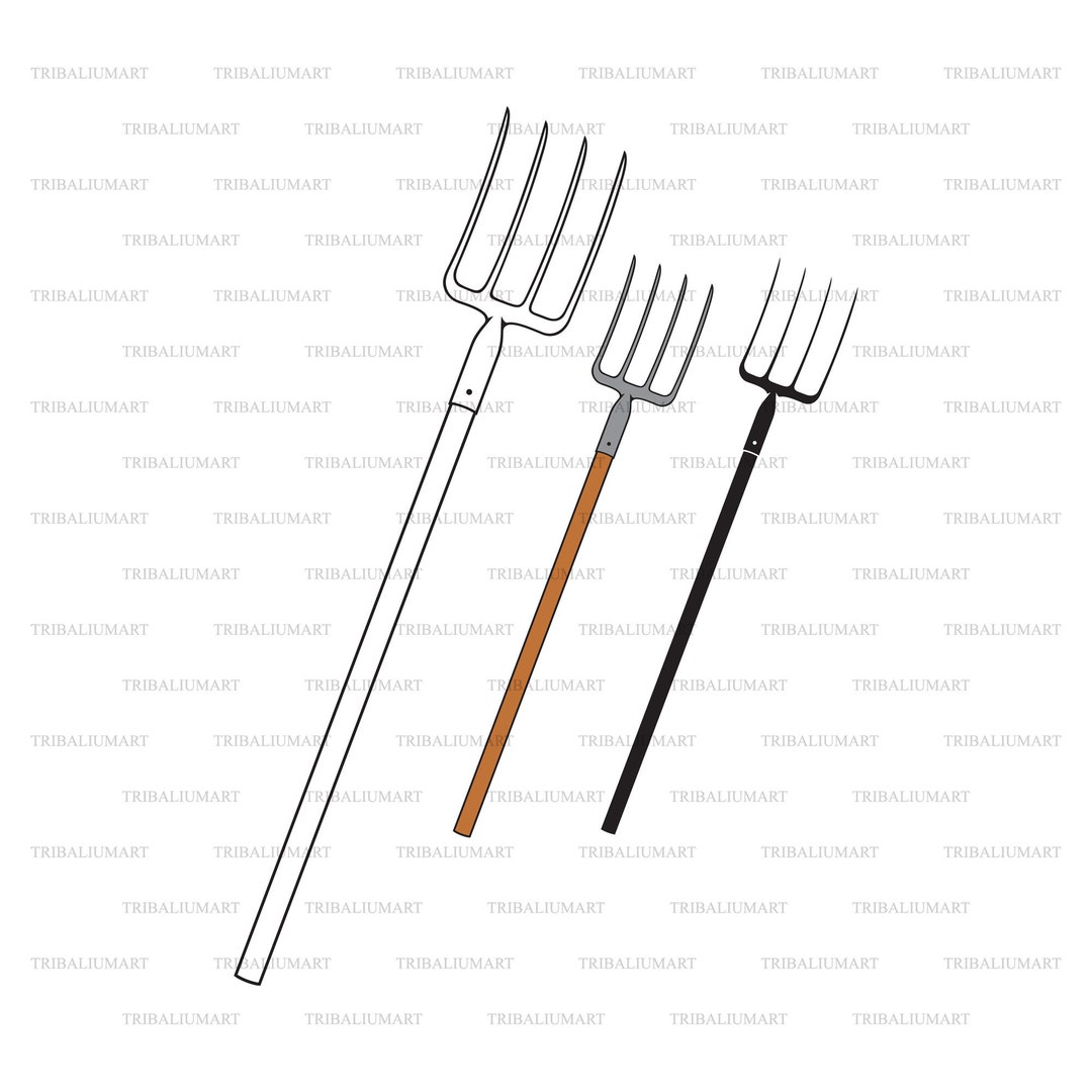 Pitchfork Tool. Cut Files for Cricut. Clip Art Silhouette (eps, Svg ...