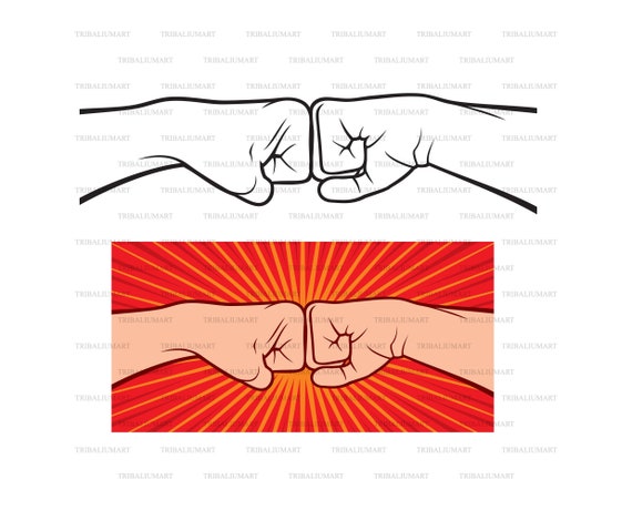 Two Fists Punching Each Other eps Svg Pdf Png Dxf Jpeg. - Etsy