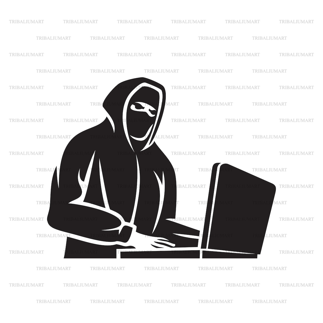 Computer Hacker. Cut Files for Cricut. Clip Art Silhouettes (eps, Svg ...