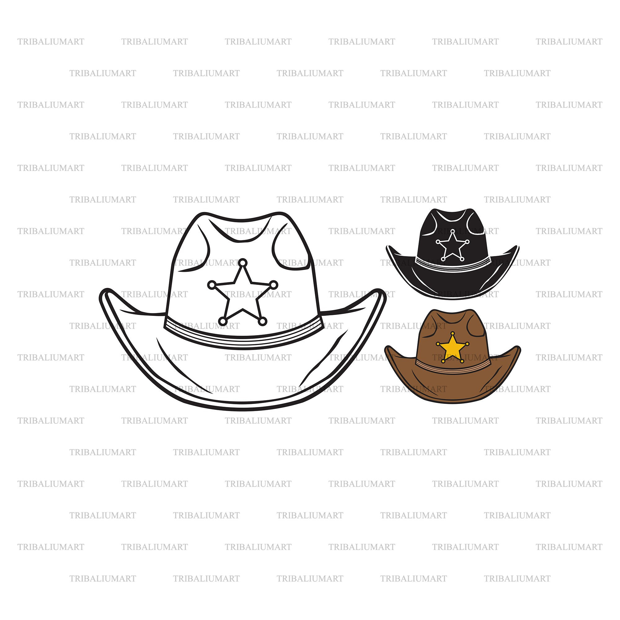 Sheriff Hat. Cut Files for Cricut. Clip Art Silhouette eps - Etsy