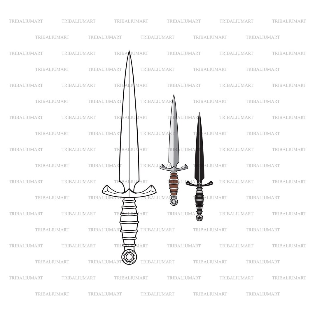 Vintage Sword or Knife. Cut Files for Cricut. Clip Art Silhouette (eps ...