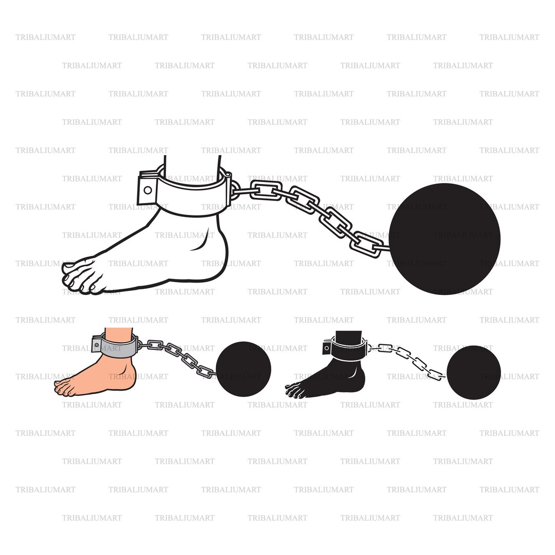 Leg With Iron Chain With Shackle and Ball. Cut Files for Cricut. Clip ...