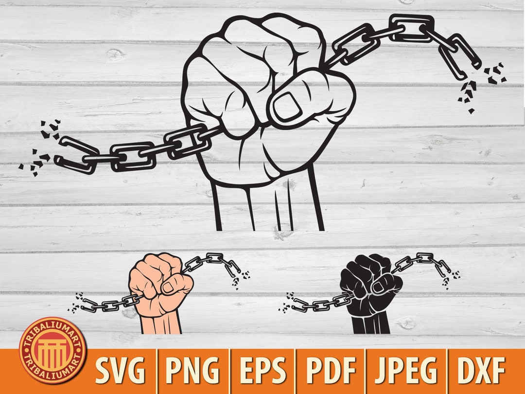Human Hand and Breaking Chain. Cut Files for Cricut. Clip Art ...