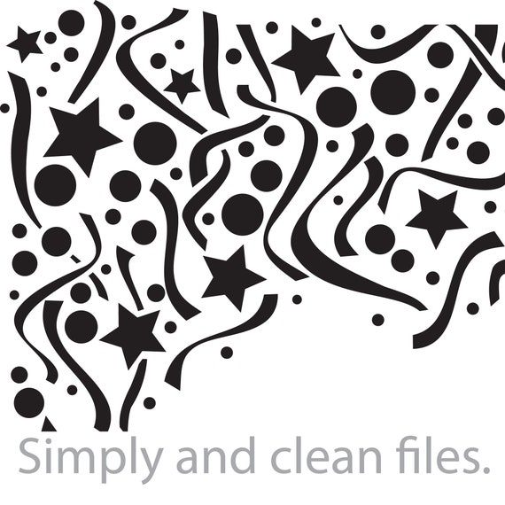 Streamers Vector Black And White