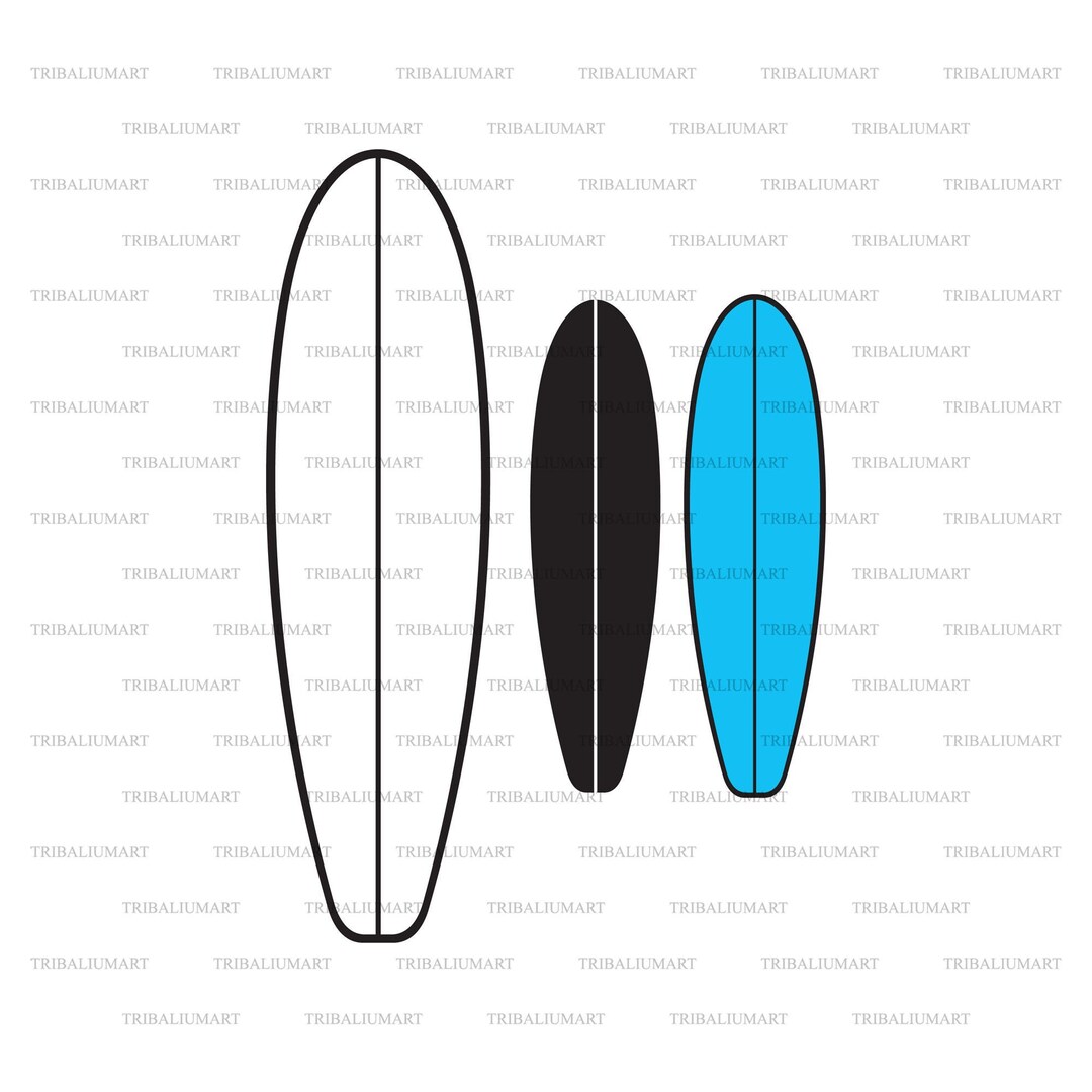 Surfboard. Cut Files for Cricut. Clip Art Silhouette (eps, Svg, Pdf ...