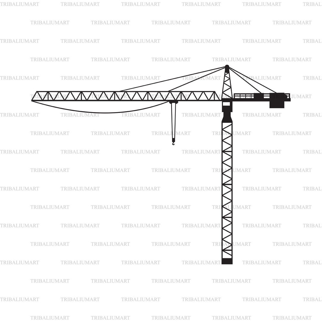 Building Crane Construction. Cut Files for Cricut. Clip Art Silhouette ...