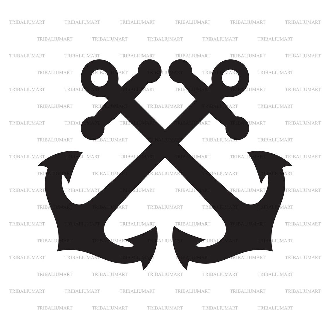 Crossed Anchors. Cut Files for Cricut. Clip Art Silhouettes (eps, Svg ...