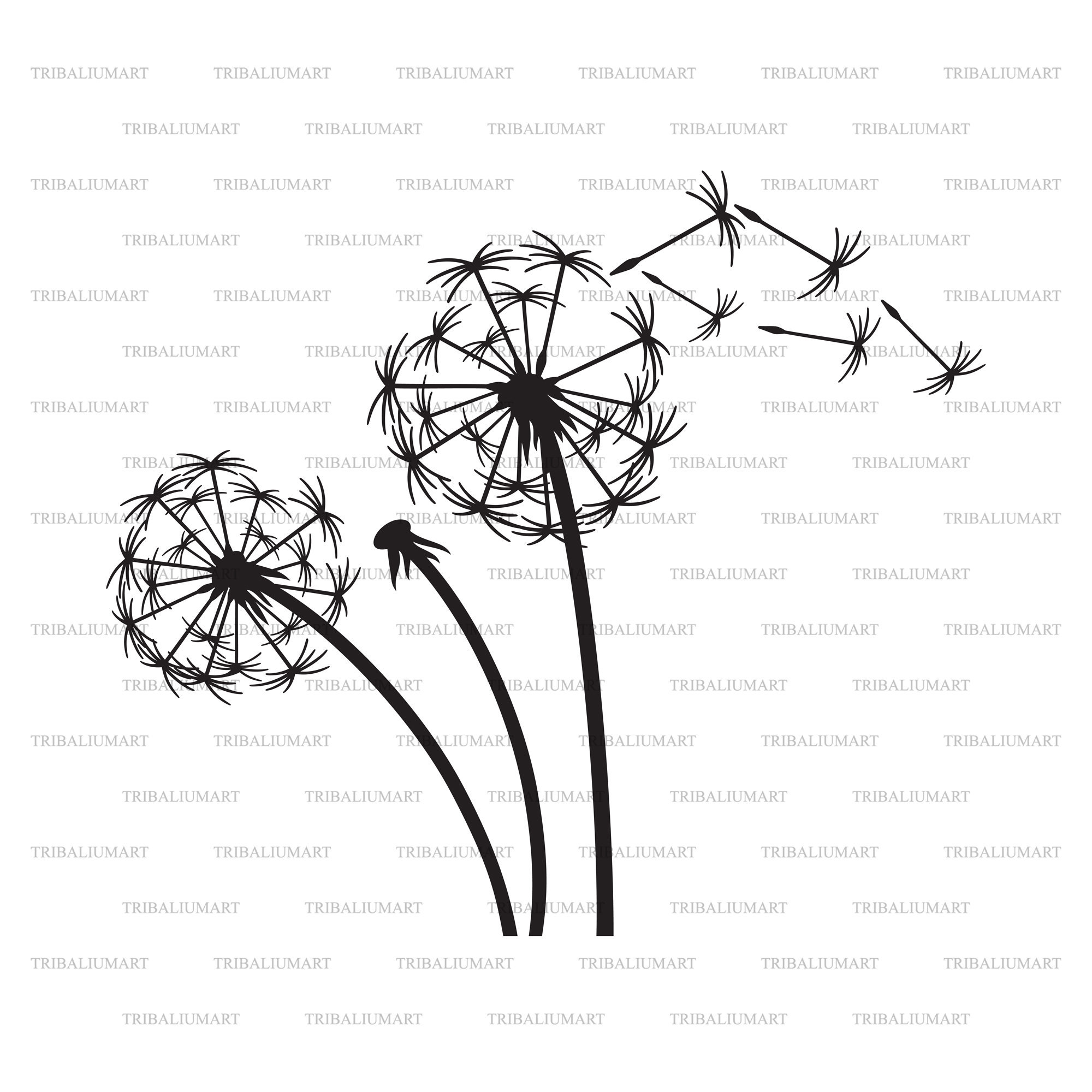 Dandelion. Cut Files for Cricut. Clip Art Silhouettes eps - Etsy