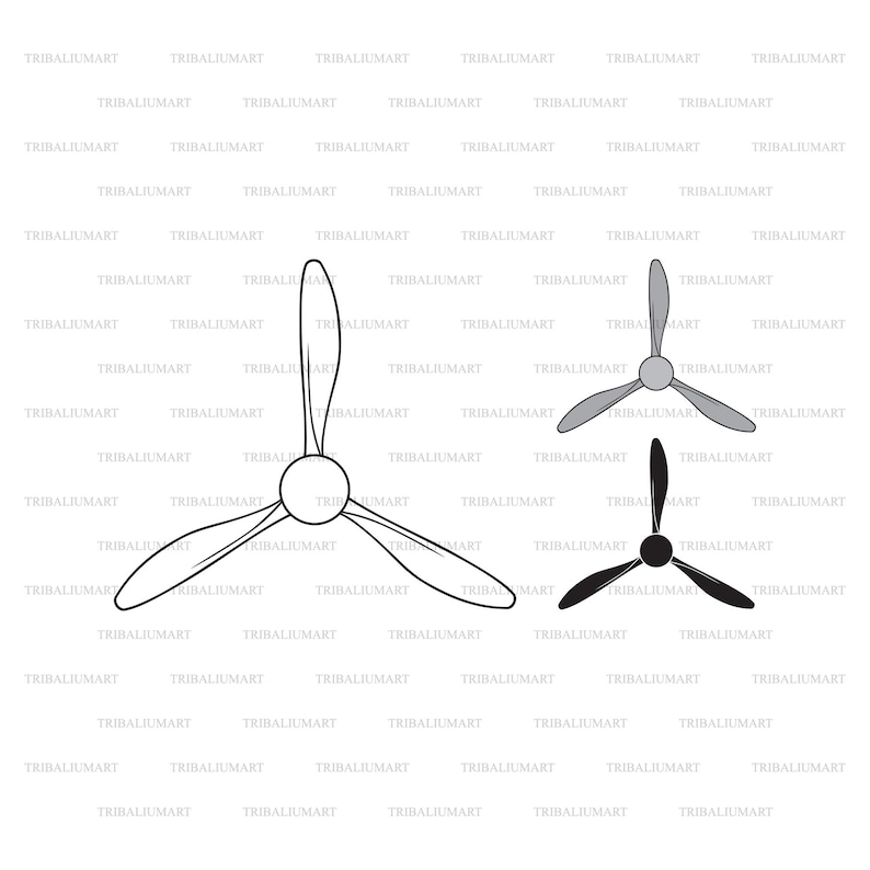 Airplane Propeller. Cut Files for Cricut. Clip Art Silhouettes - Etsy