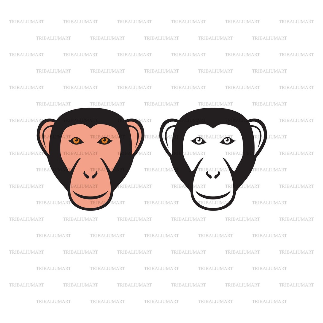 Monkey Face. Cut Files for Cricut (eps, Svg, Pdf, Png, Dxf, Jpeg). - Etsy