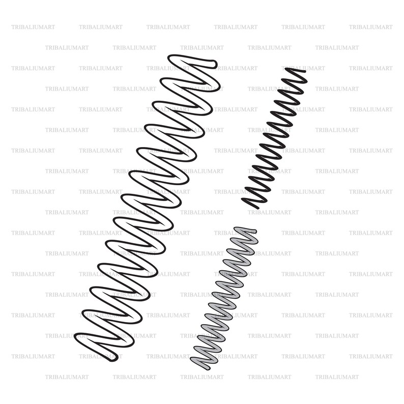 Metal Spring. Cut Files for Cricut. Clip Art Silhouettes (eps, Svg, Pdf ...