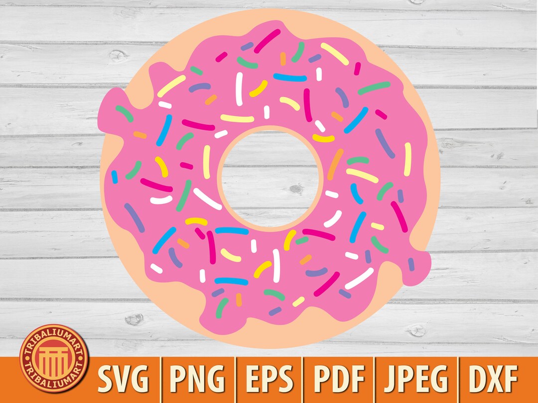 Donut With Pink Glaze. Cut Files for Cricut. Clip Art Silhouette (eps ...