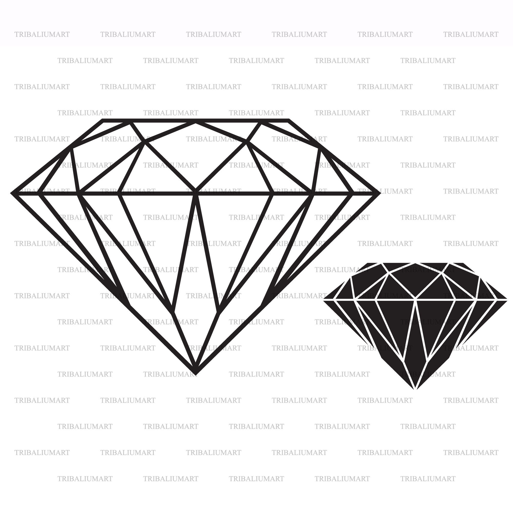Diamond. Cut files for Cricut. Clip Art silhouette eps svg | Etsy