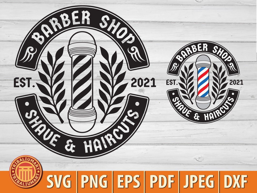 Barber Shop Sign. Cut Files for Cricut. Clip Art Silhouette (eps, Svg ...