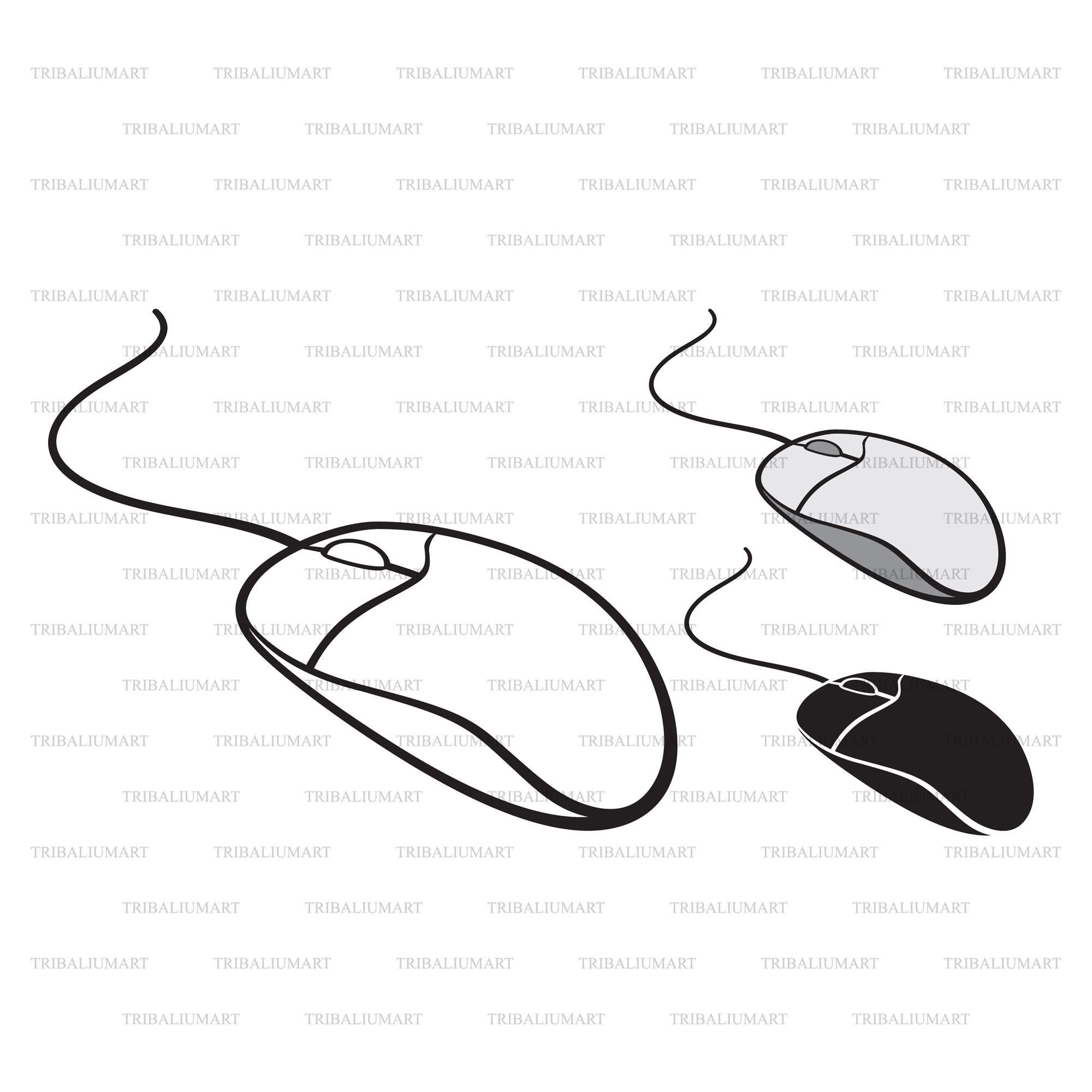 Computer Mouse. Cut Files for Cricut. Clip Art (eps, Svg, Pdf, Png, Dxf ...