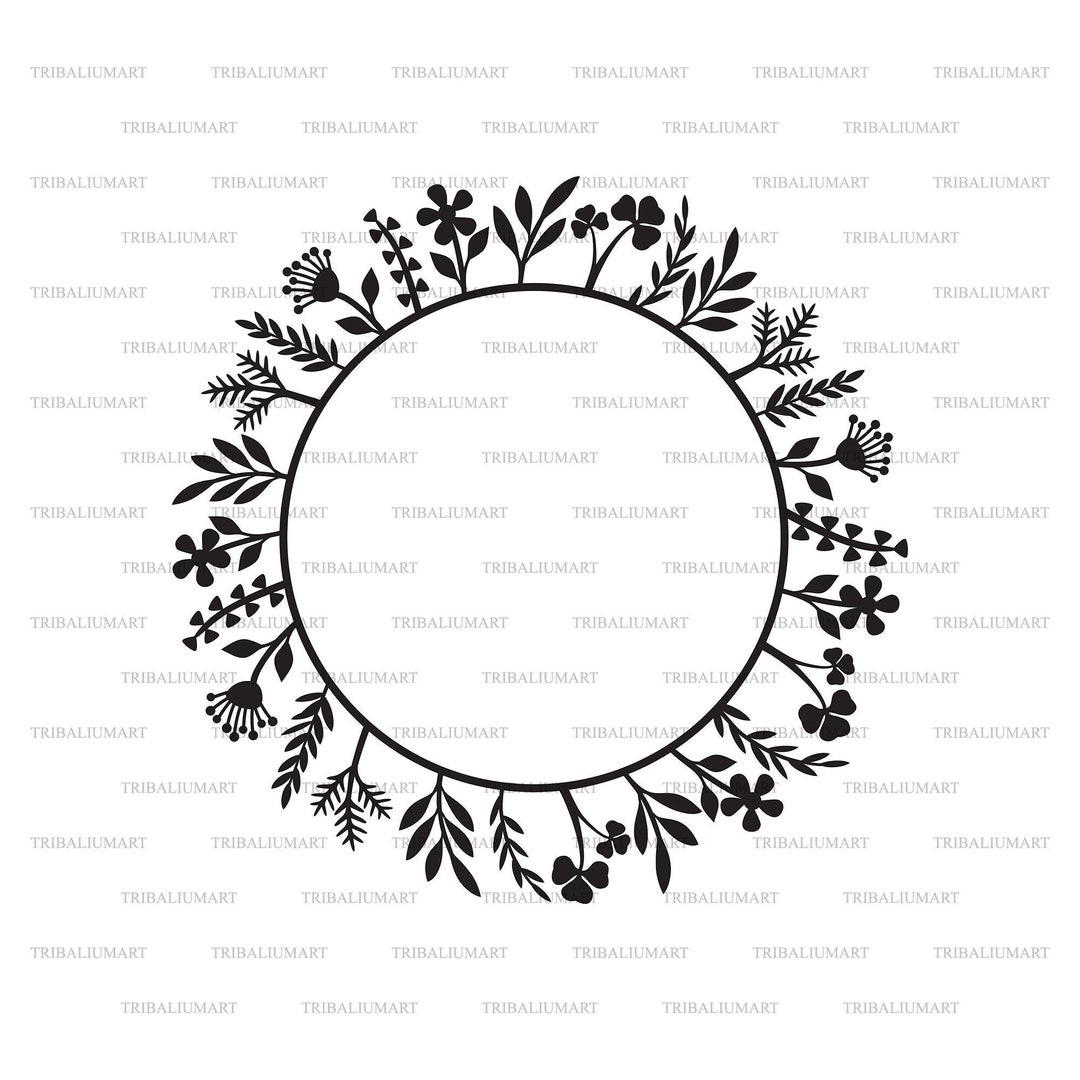 Floral Wreath (flower Circle). Cut Files for Cricut. Clip Art ...