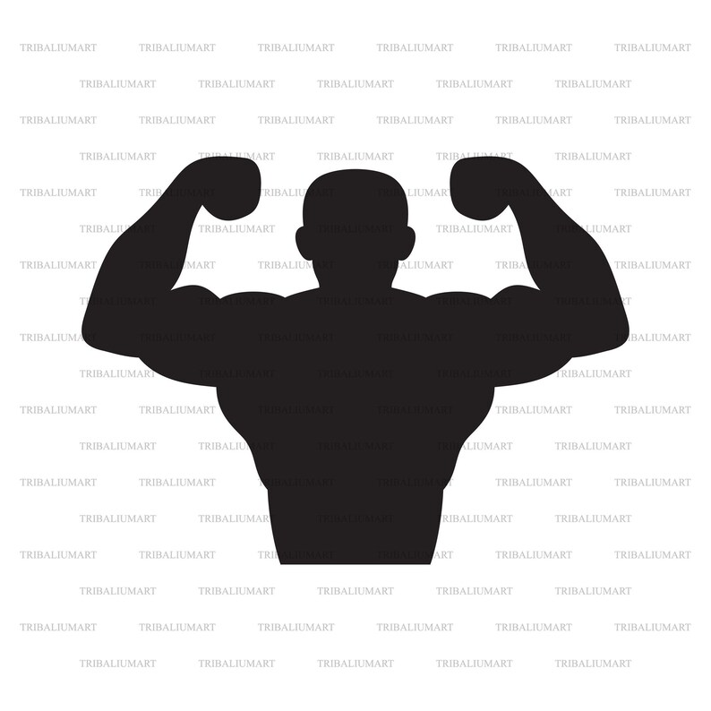 Bodybuilder. Cut Files for Cricut. Clip Art Silhouette eps | Etsy