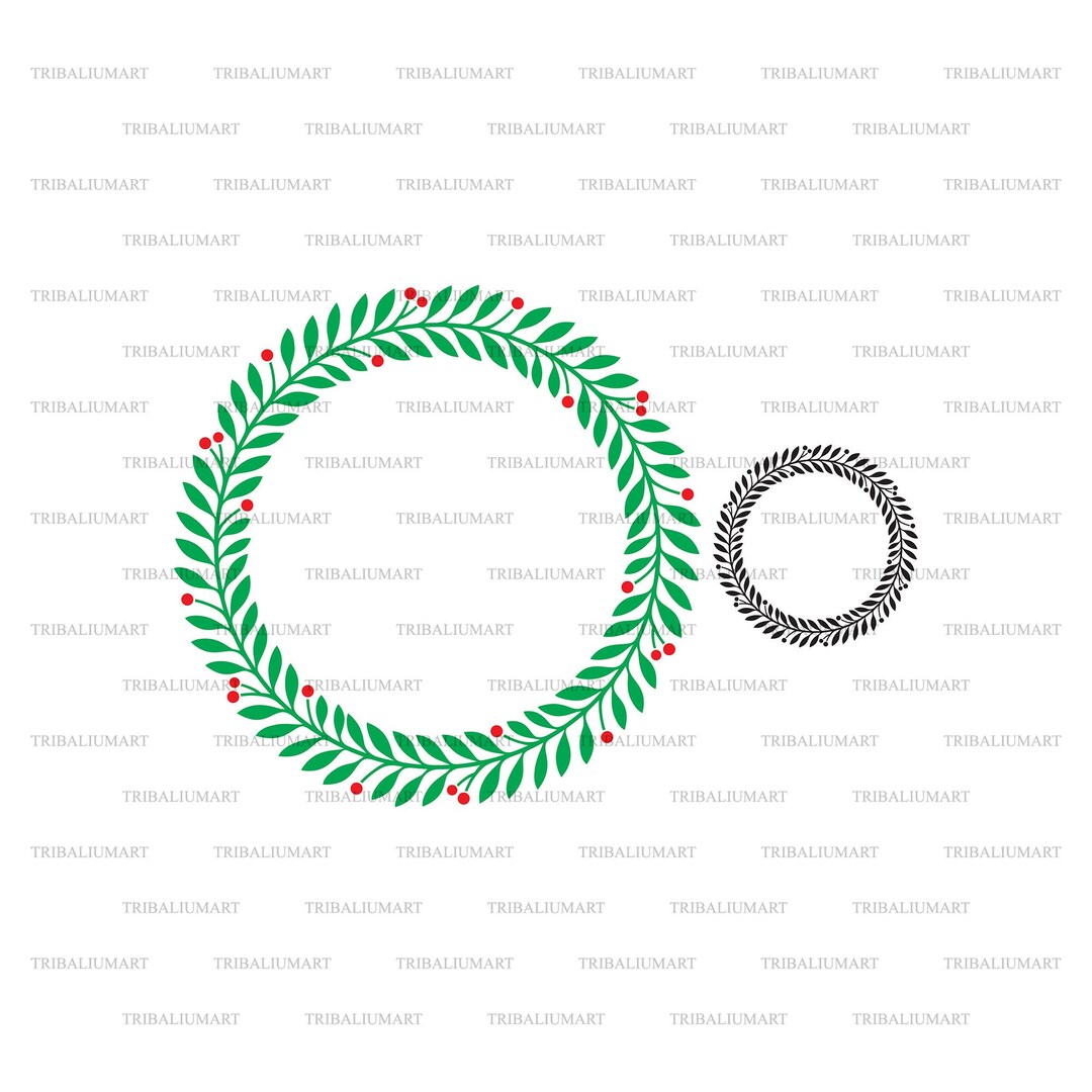 Christmas Holly Wreath. Cut Files for Cricut. Clip Art Silhouette (eps ...