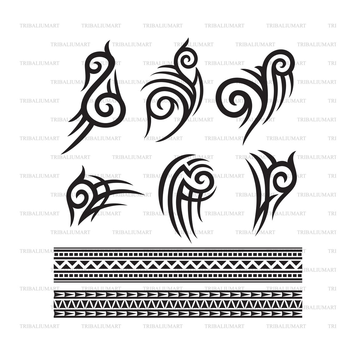 Tribal Tattoo Art Design Elements. Cut Files for Cricut. Clip - Etsy
