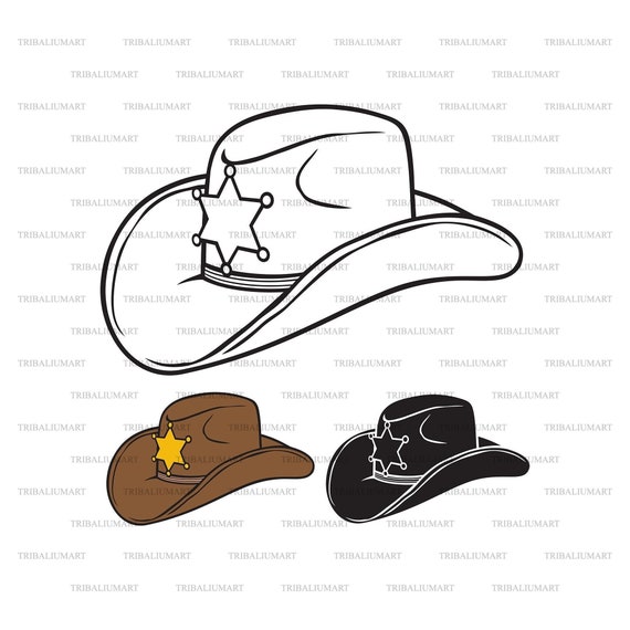 Sheriff Hat. Cut Files for Cricut. Clip Art Silhouette eps | Etsy