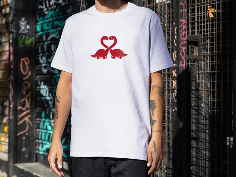 Dinosaur Heart Couple | Kids Valentine Shirt & Nursery Decor | Cricut ...