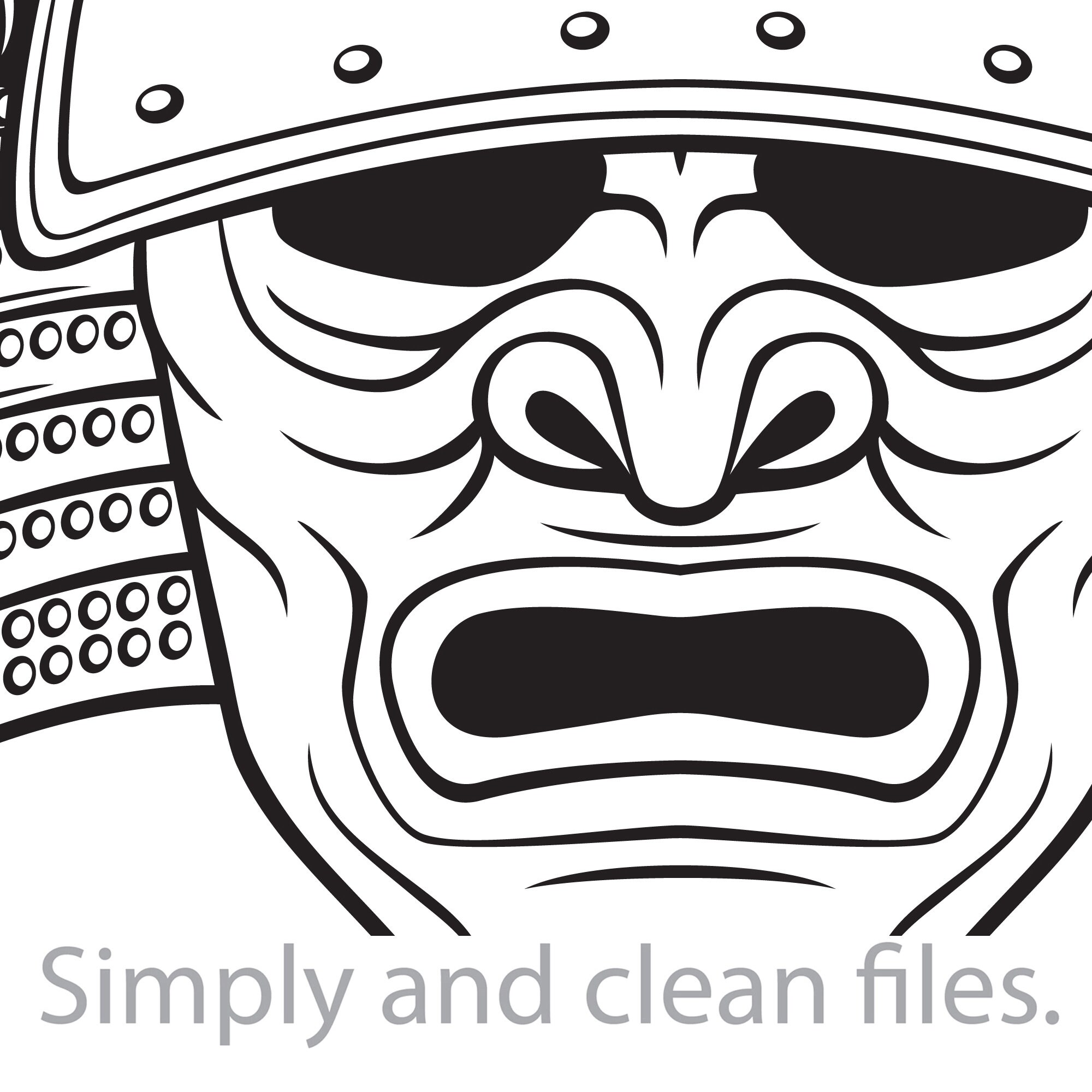 Samurai Mask. Japan Warrior Armor. Cut Files for Cricut. Clip Art ...