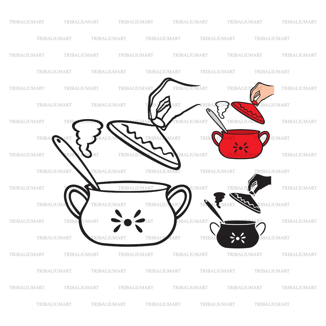 Cooking Pot. Cut Files for Cricut. Clip Art Silhouette (eps, Svg, Pdf ...