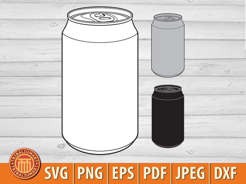 Lata de cerveza (lata de refresco). Cortar archivos para Cricut ...