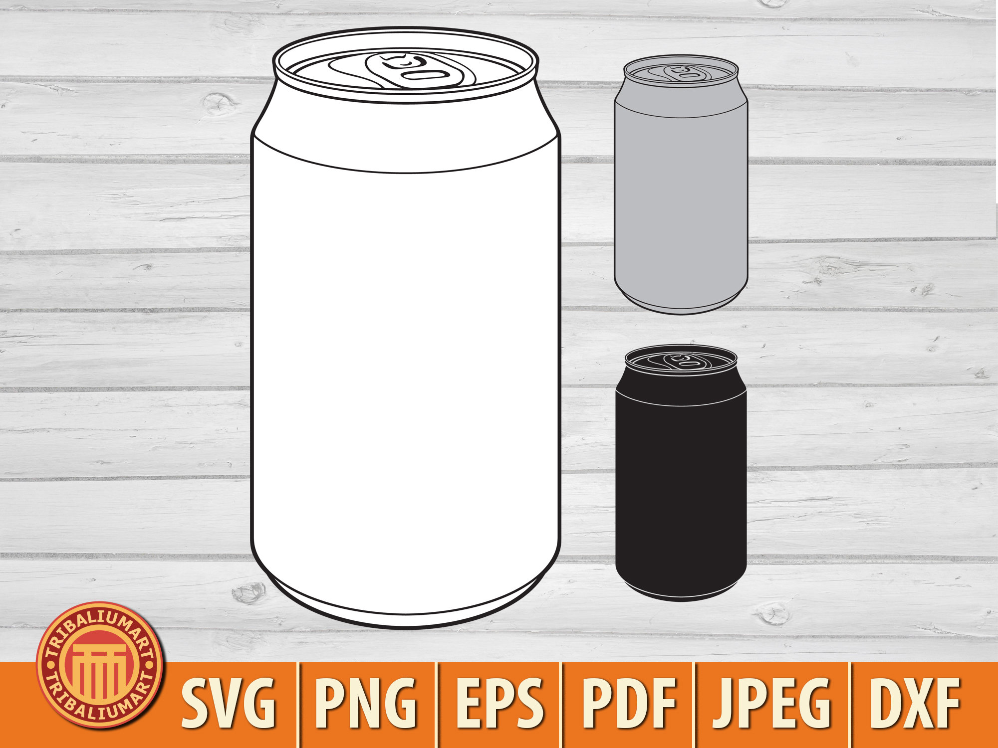 Beer Can (soda Can). Cut Files for Cricut. Clip Art Silhouette (eps ...