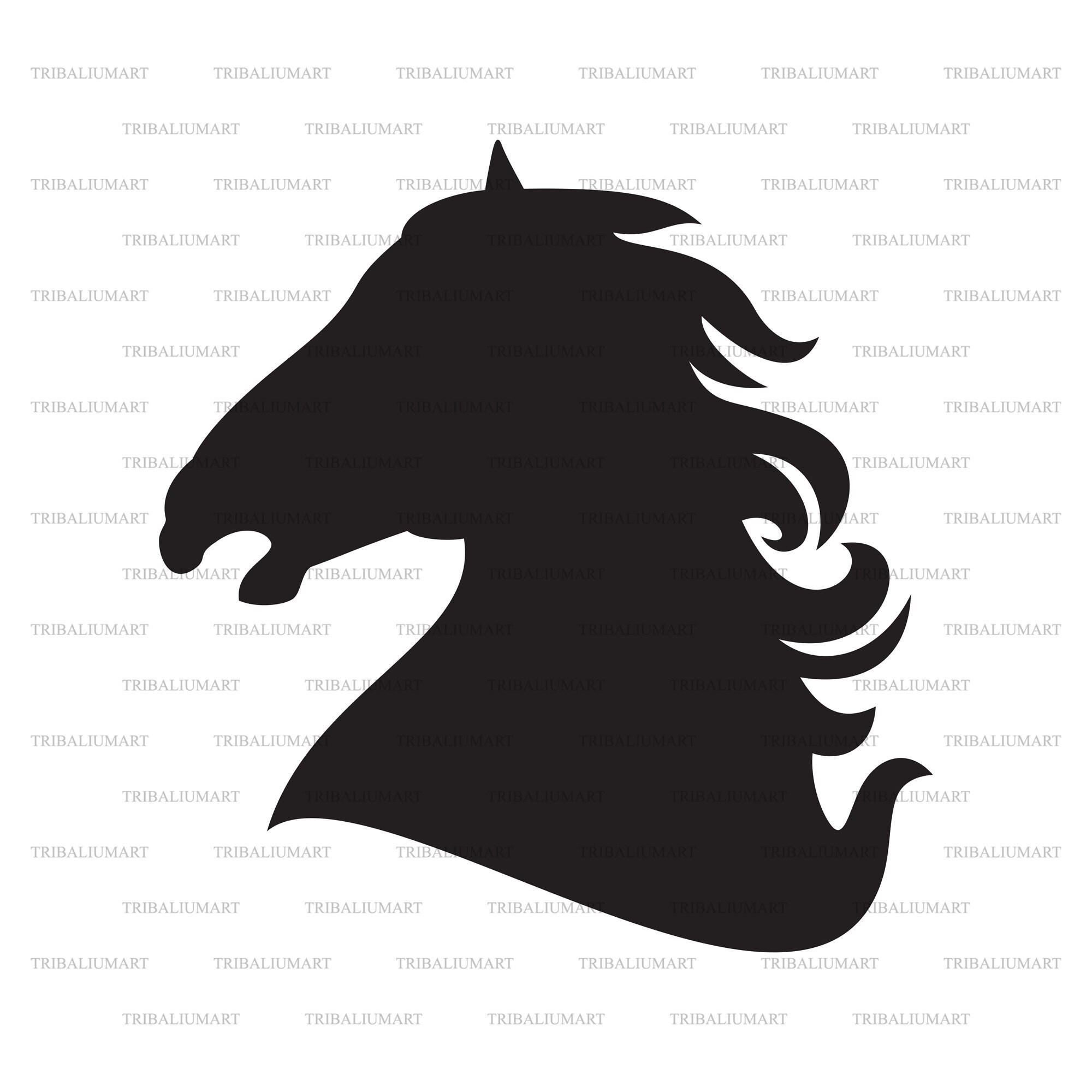 Horse Head. Cut Files for Cricut. Clip Art Silhouettes (eps, Svg, Pdf ...