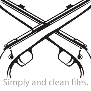 Crossed Hunting Rifles. Cut Files for Cricut. Clip Art Silhouette (eps ...