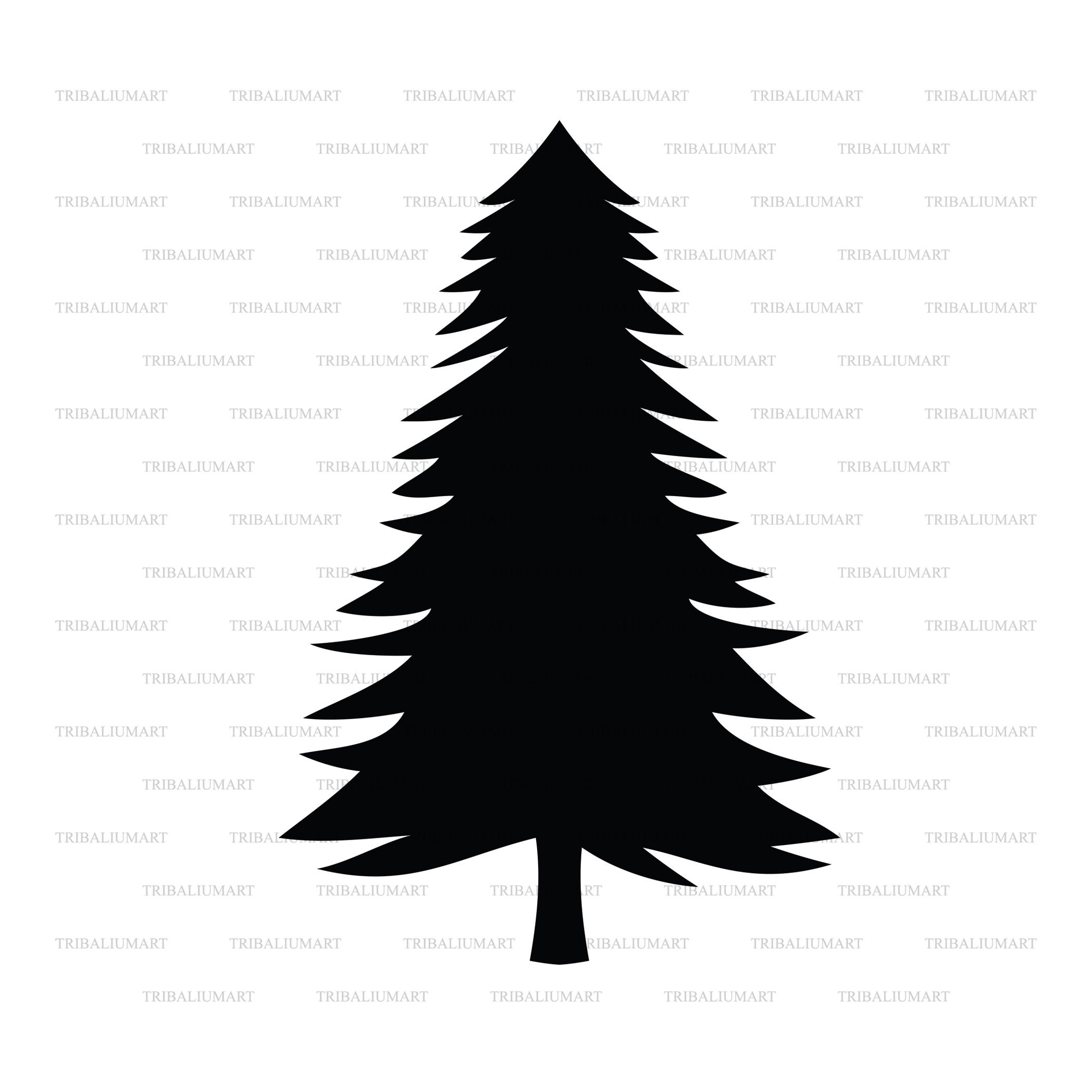 Pine tree. Cut files for Cricut. Clip Art silhouette eps | Etsy