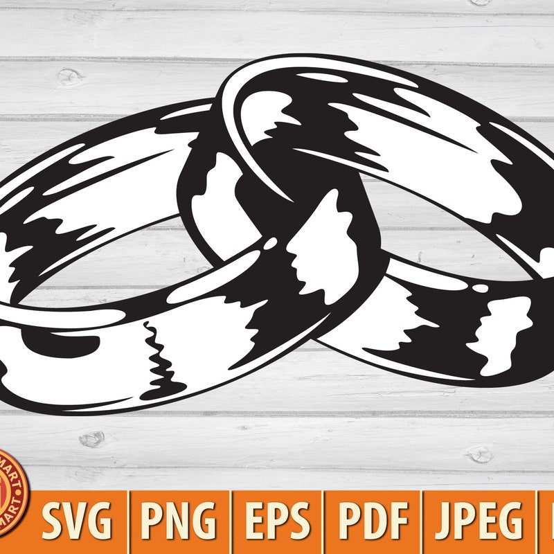 Wedding Two Rings Svg - Etsy